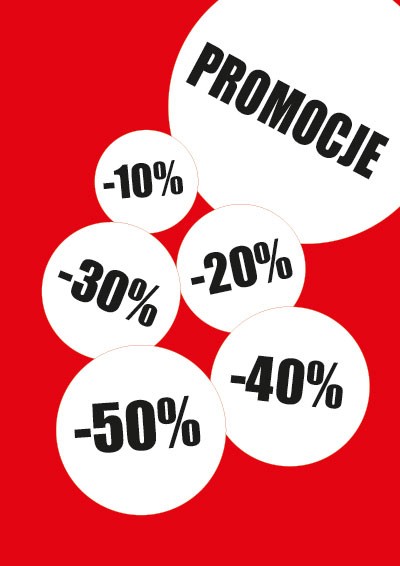 Plakat reklamowy PROMOCJE Rozmiar A4 (210mm x 297mm)